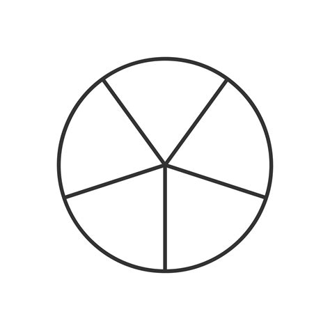 Circulo Dividido En 5 5 Segmentos Tarta O Pizza Redondo Forma Cortar En