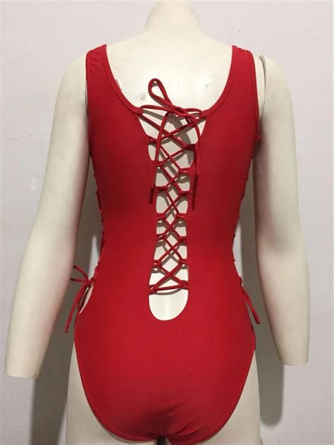 Sexy Hollow Out Deep V Neck Brazilian Bandage One Piece Wire Free