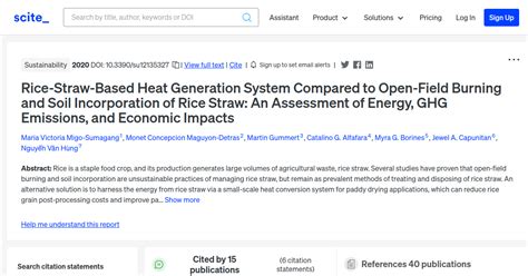 Rice Straw Based Heat Generation System Compared To Open Field Burning