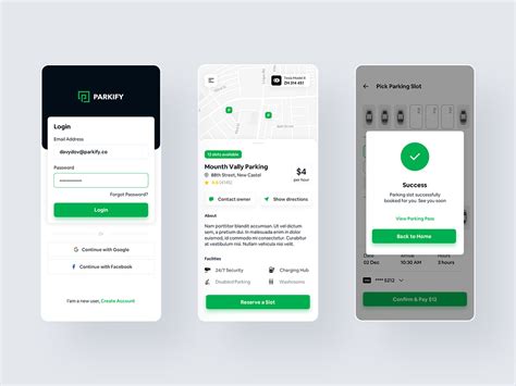 Parking Mobile App Ui Designs Themes Templates And Downloadable