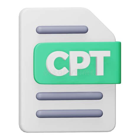 Cpt File Format 3d Rendering Isometric Icon Stock Vector
