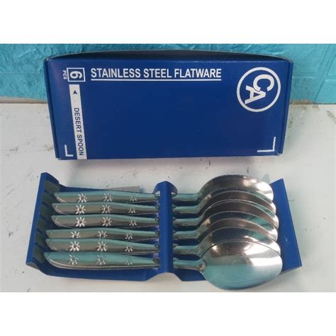 Jual SET ISI 6 PCS SENDOK MAKAN STAINLES STEEL CA STS 88 TEBAL 30