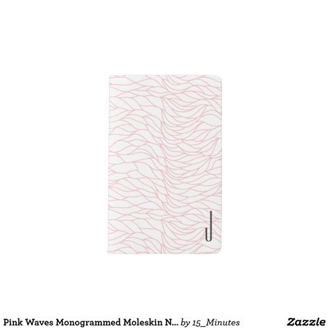Pink Waves Monogrammed Moleskin Notebook Pattern Notebooks