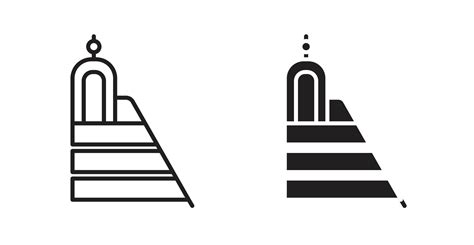 Minbar Icon Set Black Filled And Outlined Style 50221366 Vector Art At