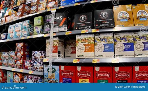 Walmart Grocery Store Interior Coca Cola Section Wide View Editorial