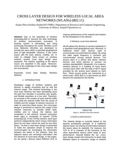 Pdf Cross Layer Design For Wireless Local Area Networks Wlans 80211