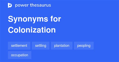 Colonization Synonyms 343 Similar Words And Phrases