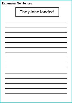 Expanded Sentences Writing Activity Writing Work Activity Center Practice