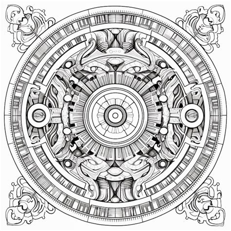 Premium Photo A Circular Drawing Of A Circular Design With A Circular Design In The Middle