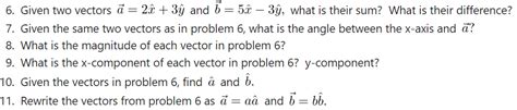 solved 6 given two vectors ā 2 c 3y and b 5ł 3y