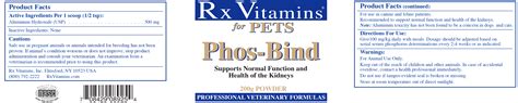 Rx Phos Bind Dr Judy Morgans Naturally Healthy Pets
