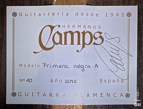 Hermanos Camps Primera Negra A SP IN Guitar GSI