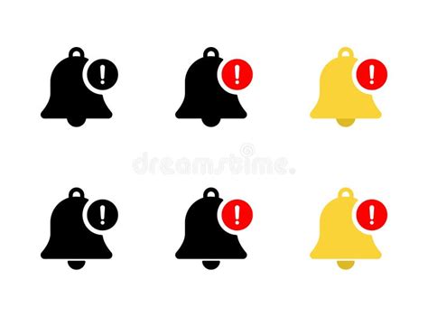 Warning Notification Bell Icon In Flat Style Emergency Alert Sign Symbol Stock Illustration