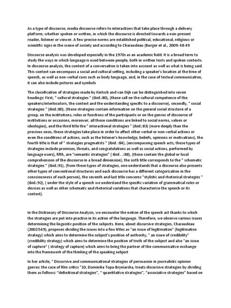 As A Type Of Discourse Pdf Discourse Linguistics