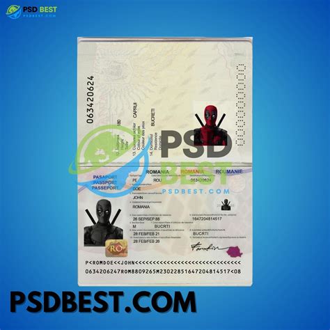 Romania Passport Fully Editable Template In Psd Format V1 Psd Best