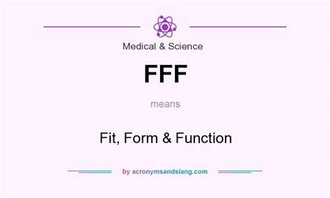 Fff Fit Form Function In Medical Science By Acronymsandslang
