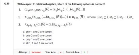 Databases Madeeasy Test Series Databases Relational Algebra