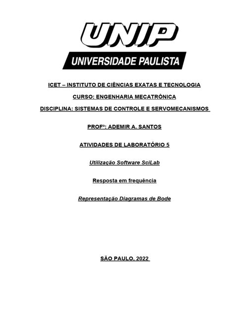 5 Diagramas De Bode Scilab Lab Pdf