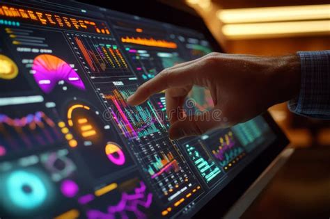exploring data visualizations on a touchscreen device in a modern