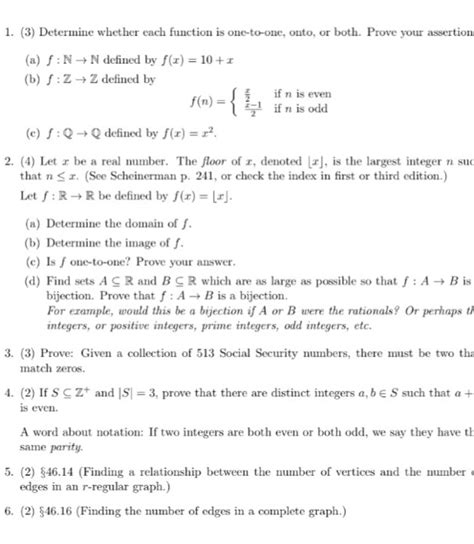 Solved Determine Whether Each Function Is One To One Onto