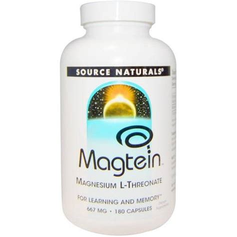 Source Naturals, Magtein, магний L-треонат, 667 мг, 180 капсул (ID ...