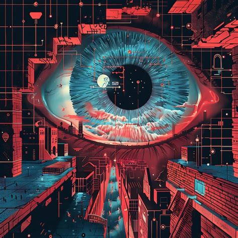 Cyberpunk Futuristic Tunnel With Human Figure And Binary Code Premium Ai Generated Image