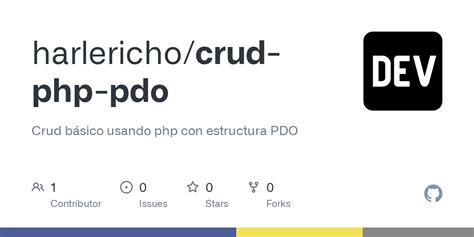 Github Harlericho Crud Php Pdo Crud B Sico Usando Php Con Estructura Pdo
