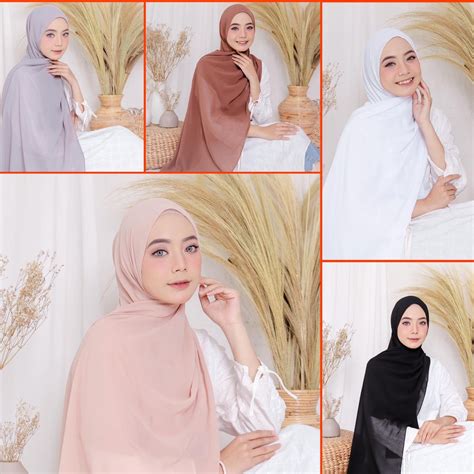 Jual CERUTY BABY DOLL Hijab Pasmina Ceruty Armany Premium COD GOSEND JNT Shopee