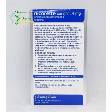 Nicorette Ice Mint 4mg 30 Chicles Medicamentosos