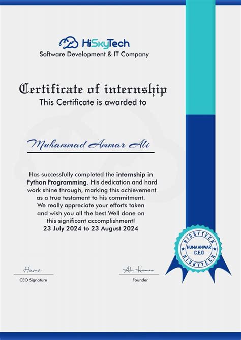 Muhammad Ammar Ali On Linkedin Ammar Muhammadammarali Python Programming Internship