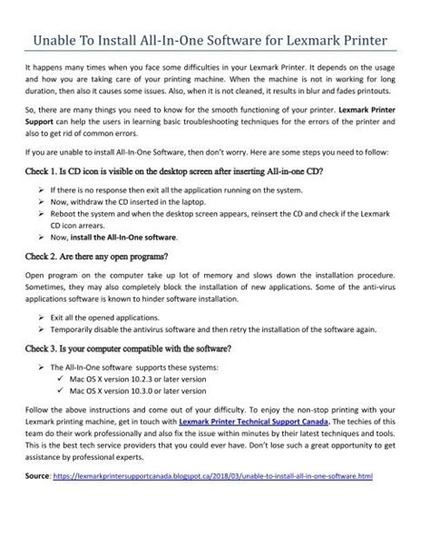 Unable To Install All In One Software For Lexmark Printer