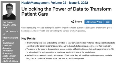 Unlocking The Power Of Data To Transform Patient Care