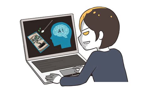 Woman Exploits Ai To Draw Art Stock Illustration Download Image Now