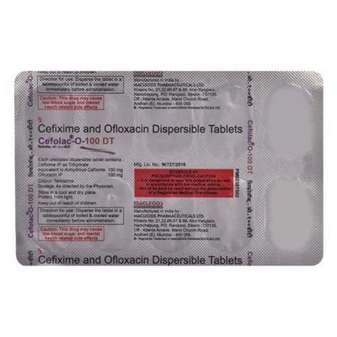 Cefolac O Dt 100mg Tablet At ₹ 125 Box Cefixime Tablet In Surat Id