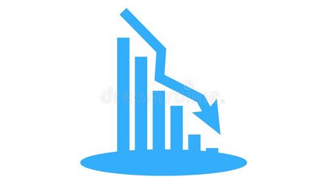Animated Blue Chart Of Financial Decline With A Trend Line Chart
