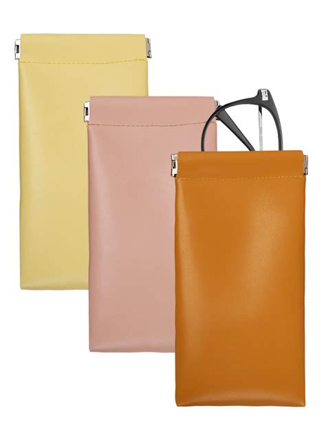 Soft Leather Glasses Organizer Pouch Bag Squeeze Top Glasses Case