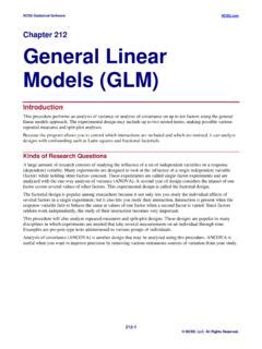 General Linear Models Glm Ncss General Linear Models Glm Ncss Pdf