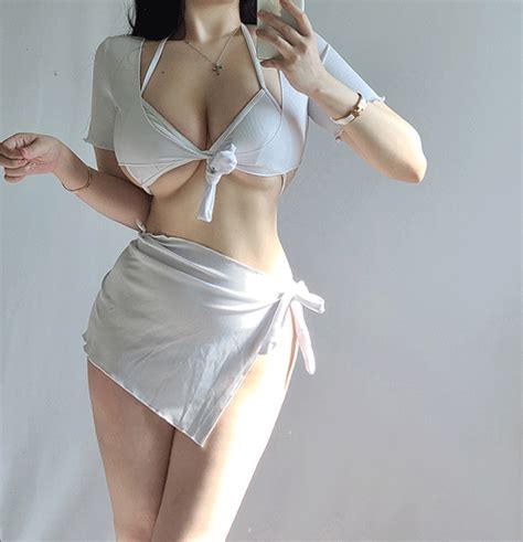 4피스세트 언더붑 홀터 비키니 커버업 스커트 볼레로 반팔 가디건 호캉스 휴양지 태닝 바디프로필 에이블리