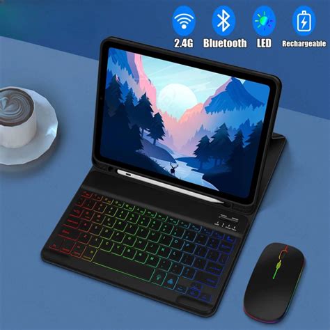 Wireless Bluetooth Keyboard Mouse Case For Ipad Air 6th Generation M2