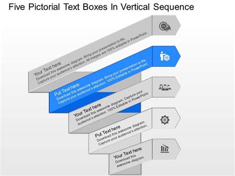 Ir Five Sequential Tags Text Boxes And Icons Powerpoint Template