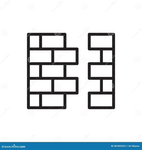 This Icon Is A Red Brick Wall In White Background Stock Vector