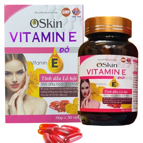 Oskin Vitamin E Đỏ Hỗ Trợ Bổ Sung Vitamin E Hạn Chế Lão Hóa Da đẹp Da