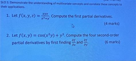 Solved Slo 1 Demonstrate The Understanding Of Multivariate