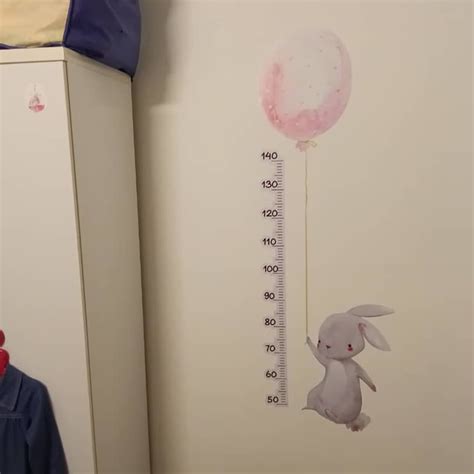 استیکر دیواری چارت قد خرگوش کد 1490 دیوار آب نباتی