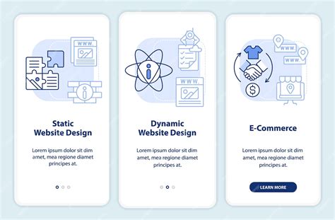 Premium Vector Website Layout Types Light Blue Onboarding Mobile App Screen