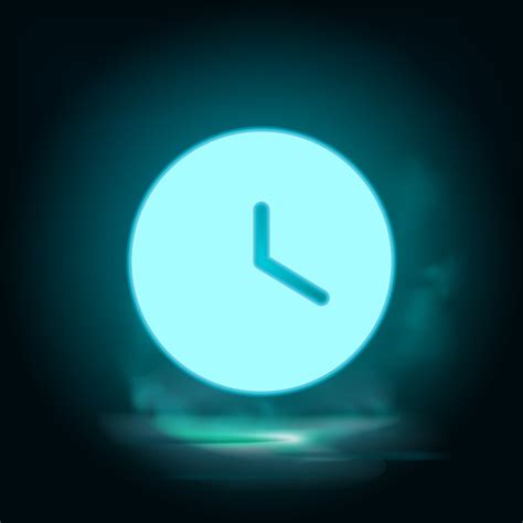 Clock Neon Icon Vector Blue Neon Illustration Clock Neon Icon
