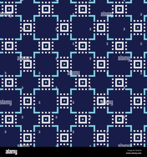Abstract Seamless Pattern Regularly Repeating Geometric Ornament Of Squares And Rectangular