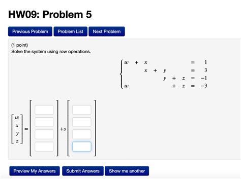 Solved Point Solve The System Using Row Operations Chegg
