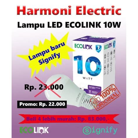 Jual Lampu LED ECOLINK 10W 10 Watt Cahaya Putih Promo Jakarta Utara