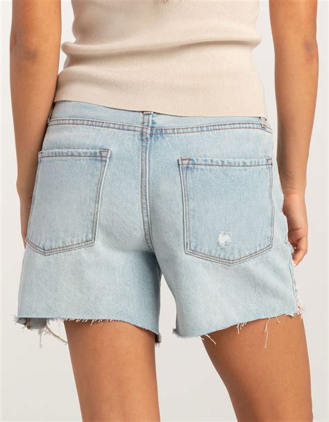 Rsq Womens Mid Length Shorts Light Wash Tillys